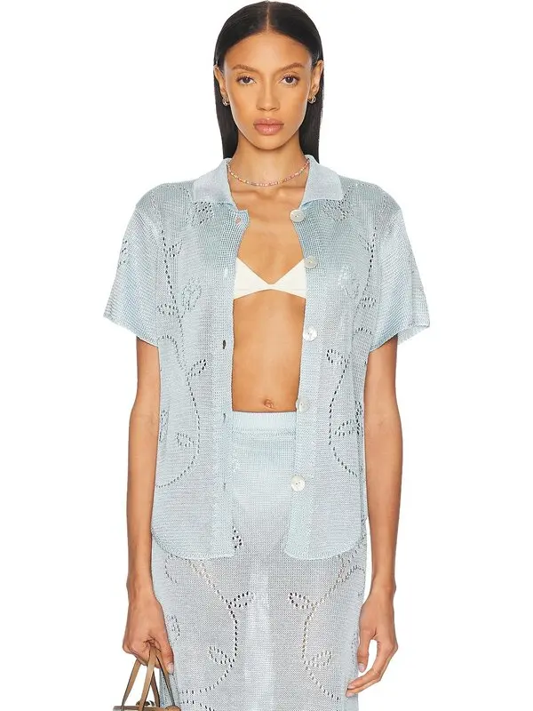 Calle Del Mar Ivy Short Sleeve Shirt - Tide
