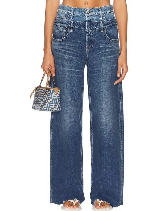 Moussy Vintage Bogota Double Belt Jeans - Blue