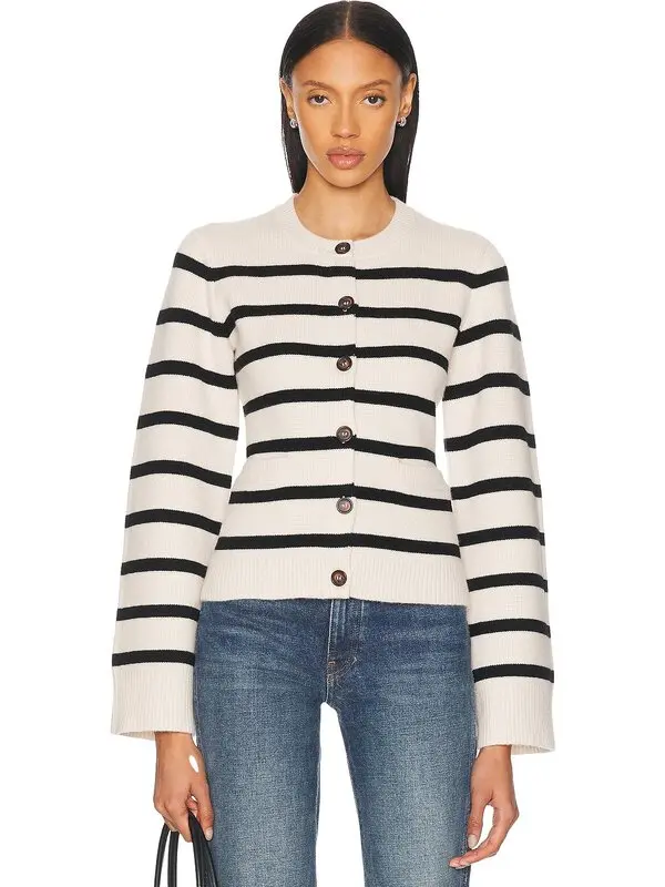 Jenni Kayne Cooper Cardigan - Ivory & Black Stripe