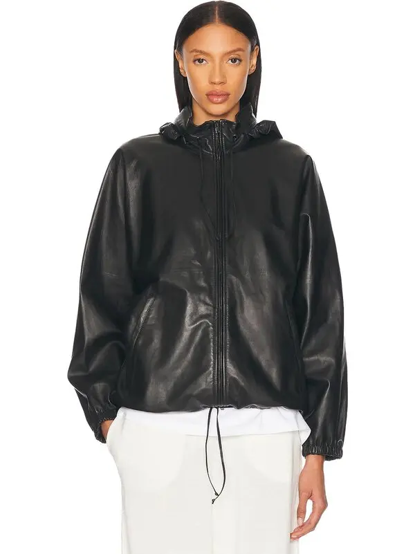 THE ROW Jilly Leather Jacket - Black