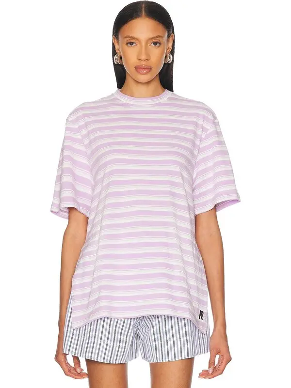 Rabanne Boxy Striped T-shirt - Stripes White  & Lilac