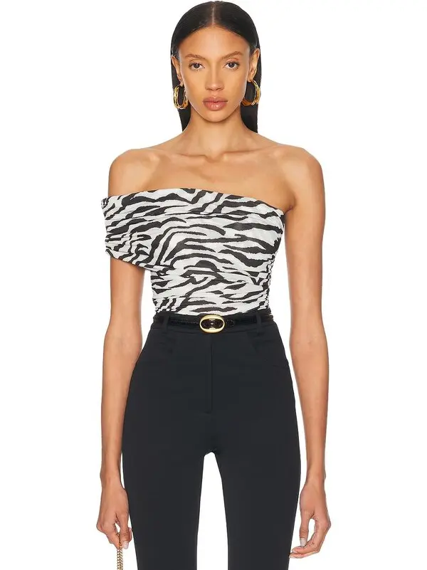 Ronny Kobo X Revolve Ranada Off-shoulder Top - Zebra