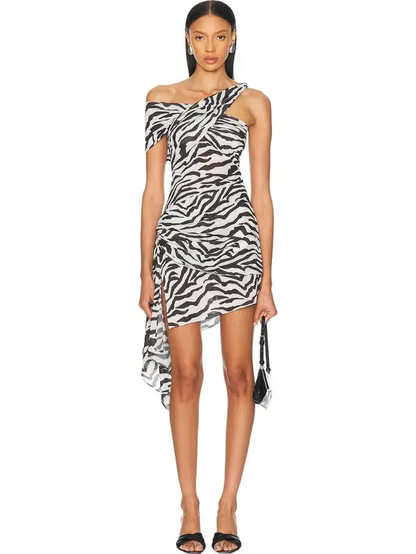 Ronny Kobo X Revolve Izel Off-shoulder Dress - Zebra
