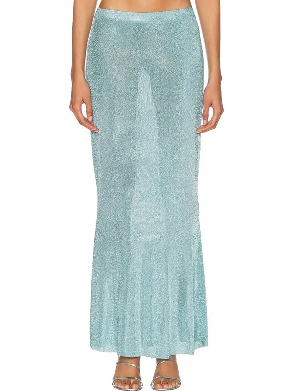 SEROYA Harmony Metallic Skirt - Frosted Sea