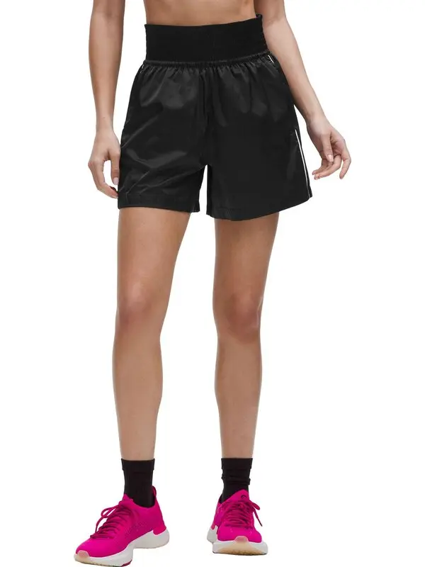 Lululemon Stretch Satin Nylon High-rise 5" Short - Black/white