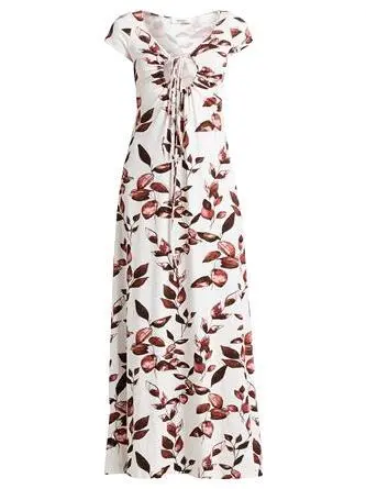 CIRCUS HOTEL Maxi Dress In Floral Print - White
