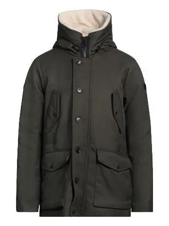 Peuterey Puffer Jacket In Military Wool And Polyamide - Green
