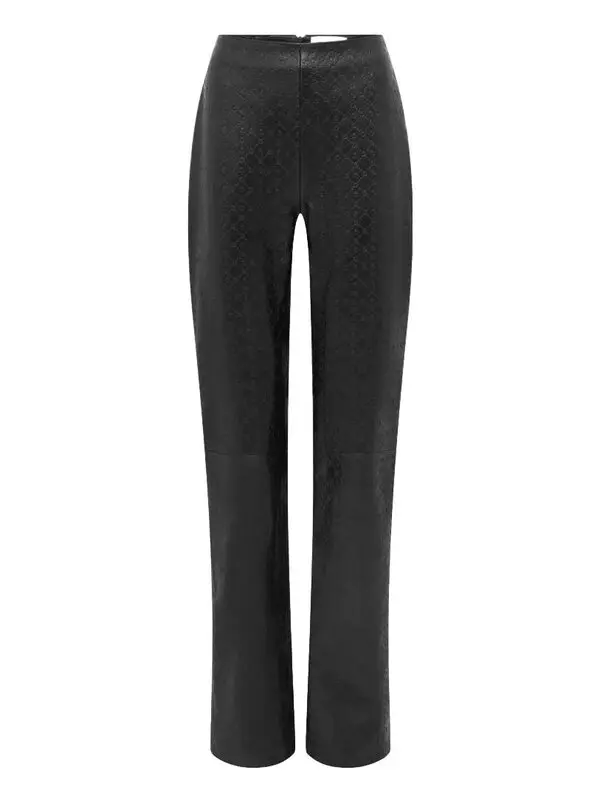 MARINE SERRE Satin-grain Leather Trousers - Black