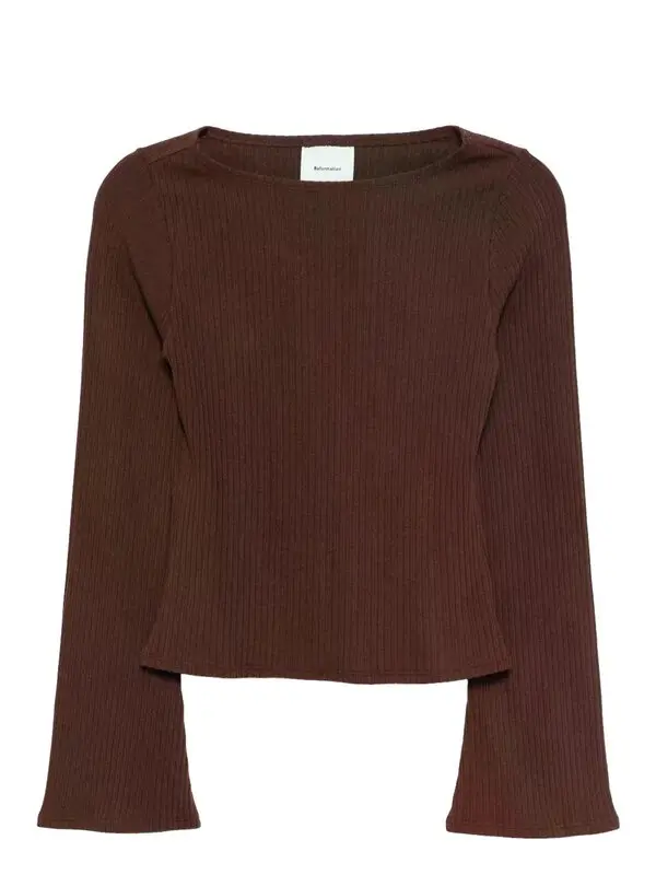 REFORMATION Millet Knit Top - Brown