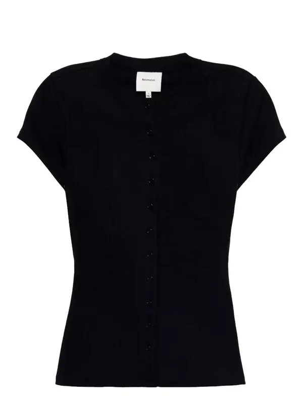 REFORMATION Button-down Top - Black