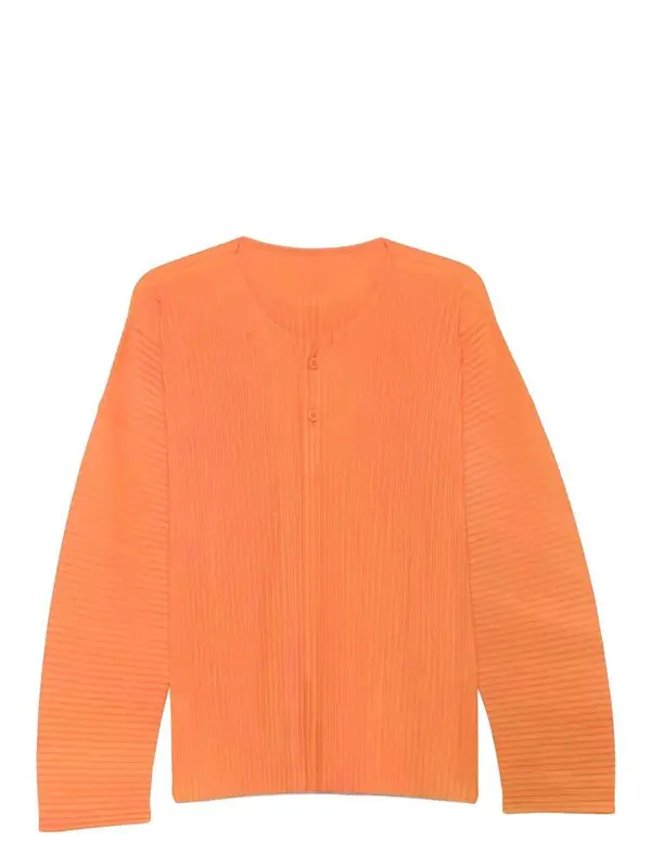 Issey Miyake Plissé-effect T-shirt - Orange