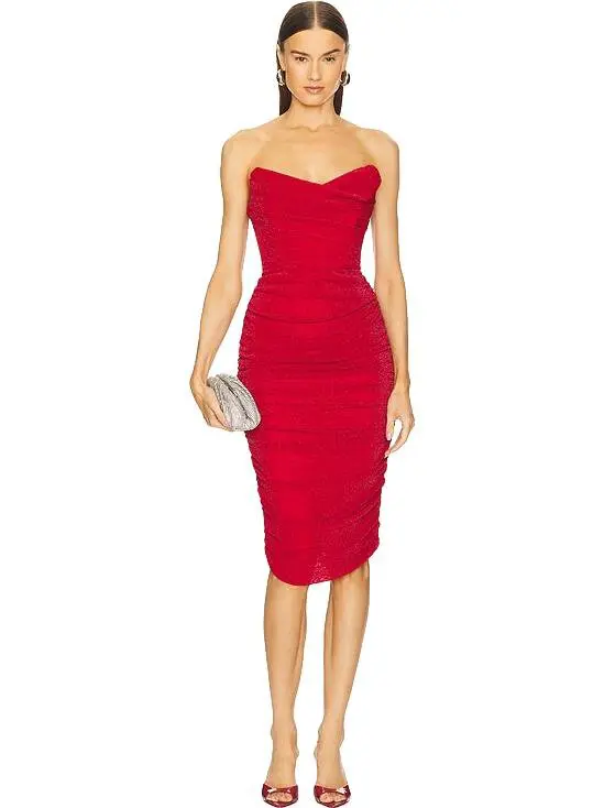 MICHAEL COSTELLO X India Midi Dress - Red