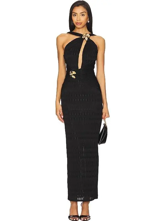 MICHAEL COSTELLO X Madeline Midi Dress - Black