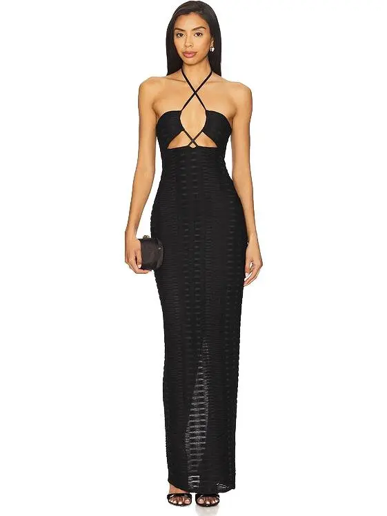 MICHAEL COSTELLO X Ingrid Maxi Dress - Black