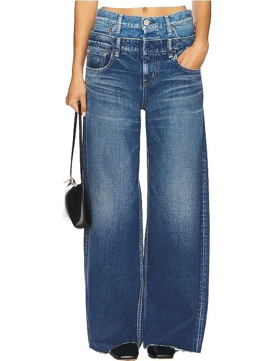 Moussy Vintage Bogota Double Belt Jeans - Blue