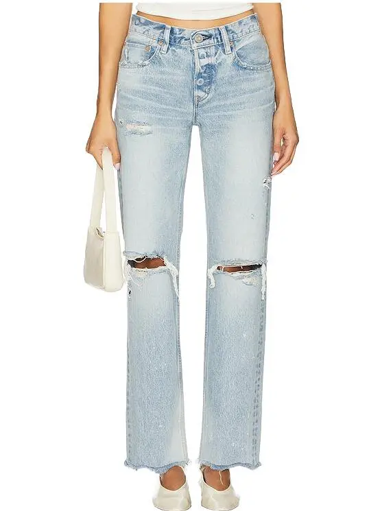 Moussy Vintage Odessa Straight-low Jeans - Light Blue
