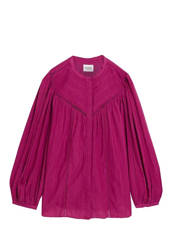 MARANT ETOILE Leonard Crochet-trimmed Blouse - Magenta