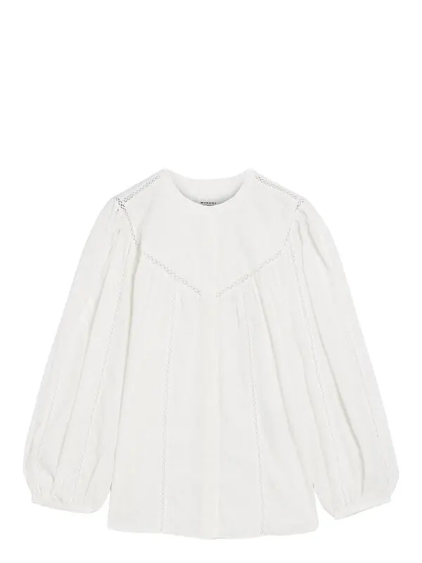 MARANT ETOILE Leonard Crochet-trimmed Blouse - Off-white