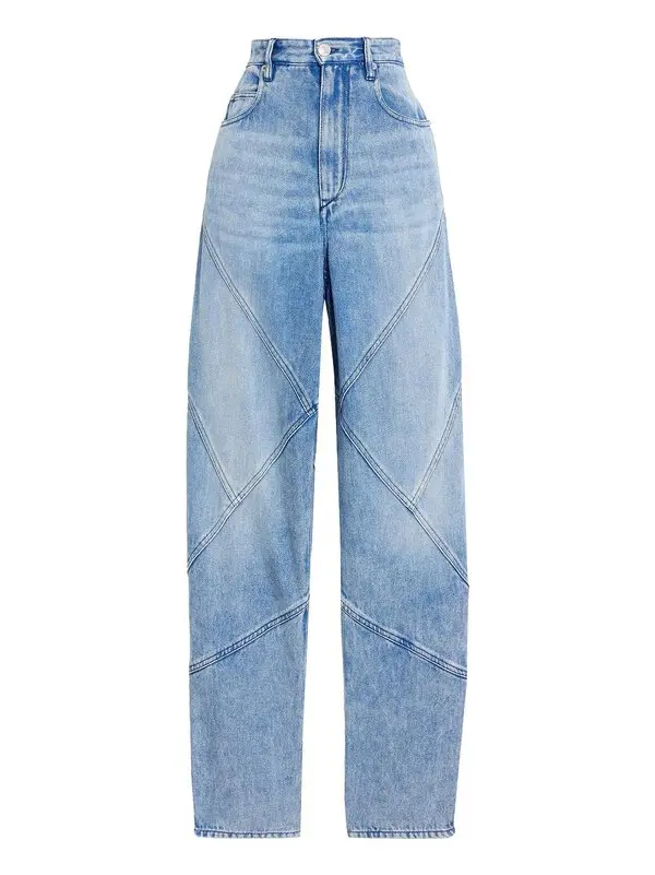 MARANT ETOILE Corsy High-rise Tapered Jeans - Light Denim