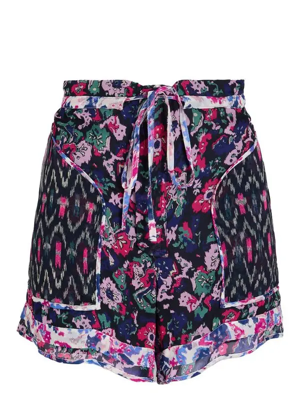 MARANT ETOILE Riolmy Printed Georgette Shorts - Midnight Blue