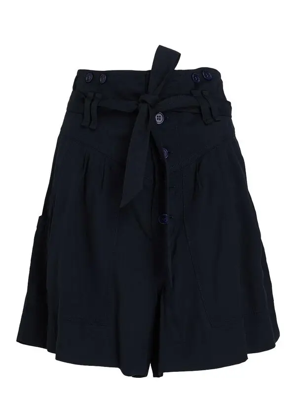 MARANT ETOILE Siflink Belted Lyocell-blend Shorts - Navy