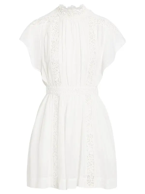 MARANT ETOILE Gisele Guipure Lace-trimmed Mini Dress - White