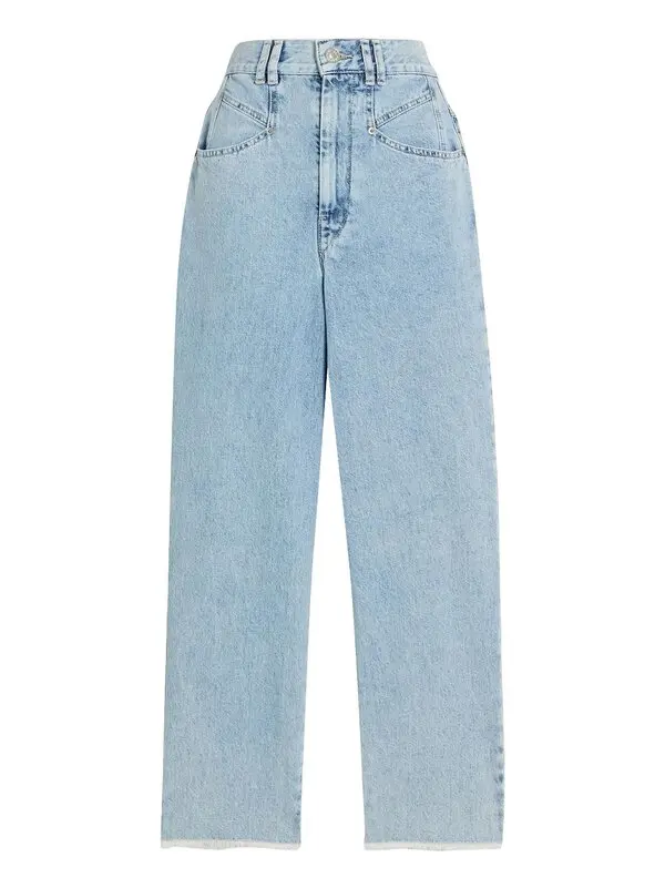 Isabel Marant Dilali Cropped High-rise Straight-leg Jeans - Light Denim