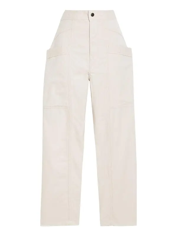 MARANT ETOILE Pandore Cropped Straight-leg Pants - Ecru