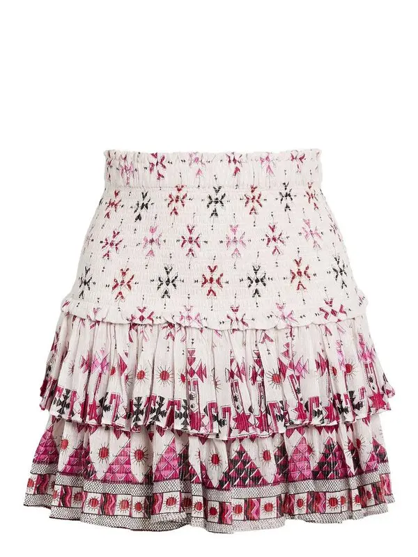MARANT ETOILE Naomi Ruffled Printed Mini Skirt - Pastel Pink