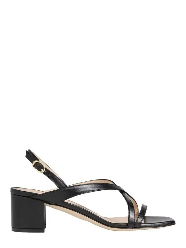 STUART WEITZMAN Oasis 50 Leather Slingback Sandals - Black