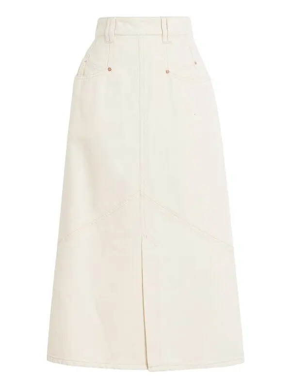 Isabel Marant Pomano Denim Midi Skirt - Cream