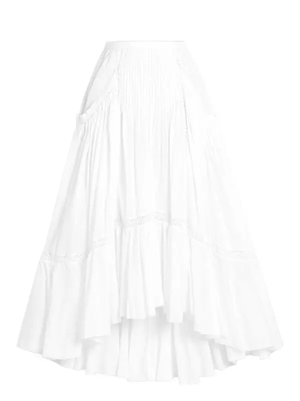 MARANT ETOILE Mugiana Crochet-trimmed Cotton-voile Midi Skirt - White