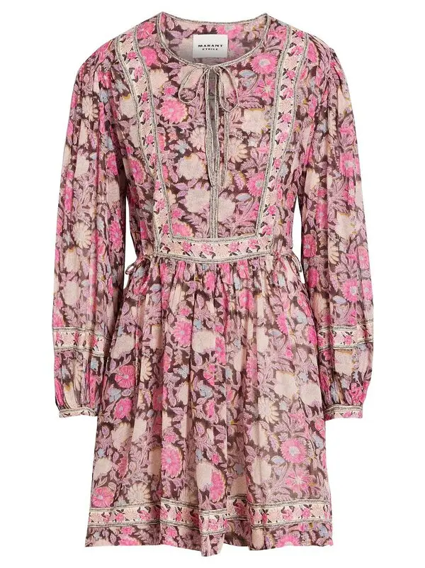 MARANT ETOILE Gilinesia Printed Cotton-voile Mini Dress - Pink