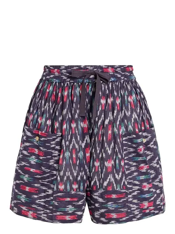 MARANT ETOILE Ledoria Printed Cotton-voile Shorts - Midnight Blue