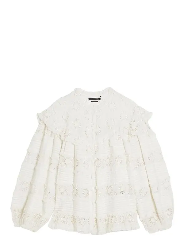 Isabel Marant Dicersei Ruffled Broderie Anglaise Blouse - Off-white