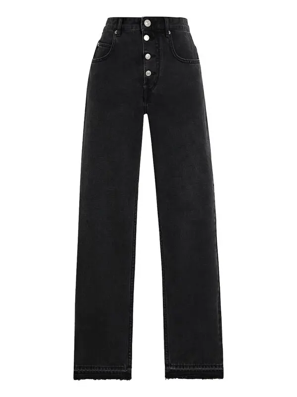 MARANT ETOILE Belden High-rise Straight-leg Jeans - Charcoal