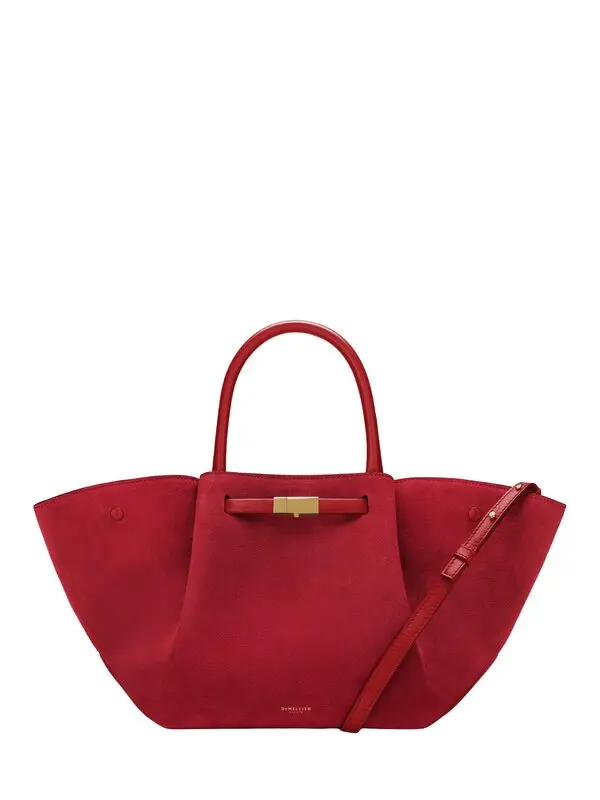 DEMELLIER The New York Satchel - Berry Red Suede