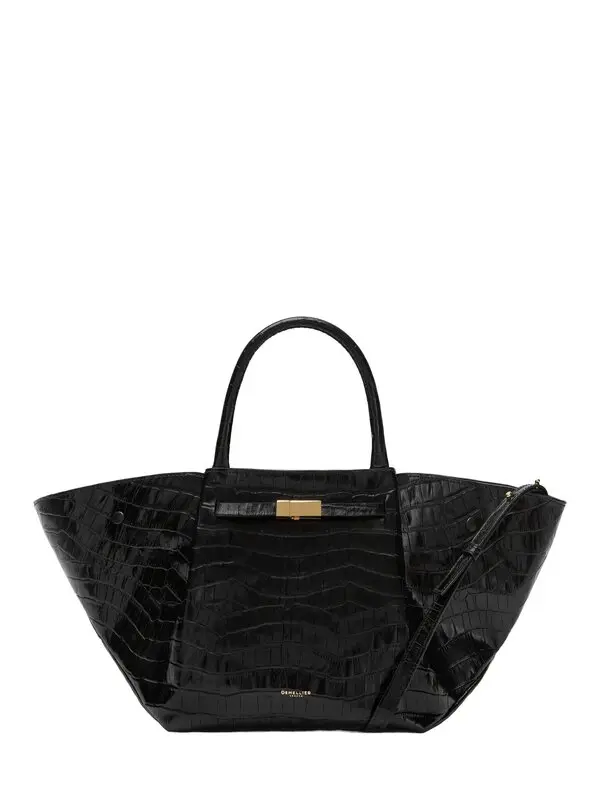 DEMELLIER The New York Satchel - Black Croc-effect