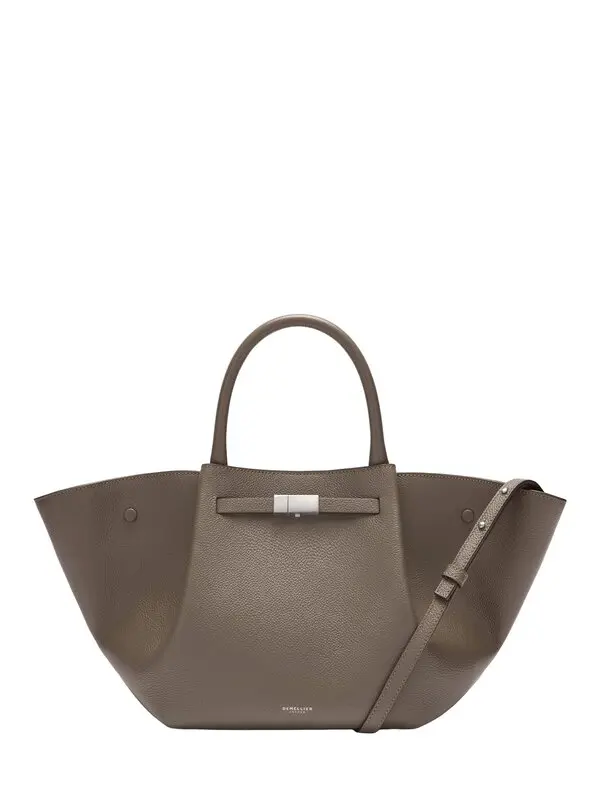 DEMELLIER The New York Satchel - Dark Taupe Small Grain