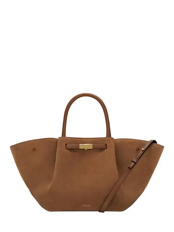 DEMELLIER The New York Satchel - Deep Tan Suede & Tan Smooth