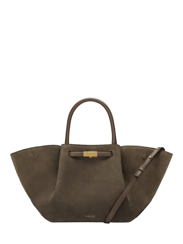 DEMELLIER The New York Satchel - Hazel Suede & Hazel Smooth
