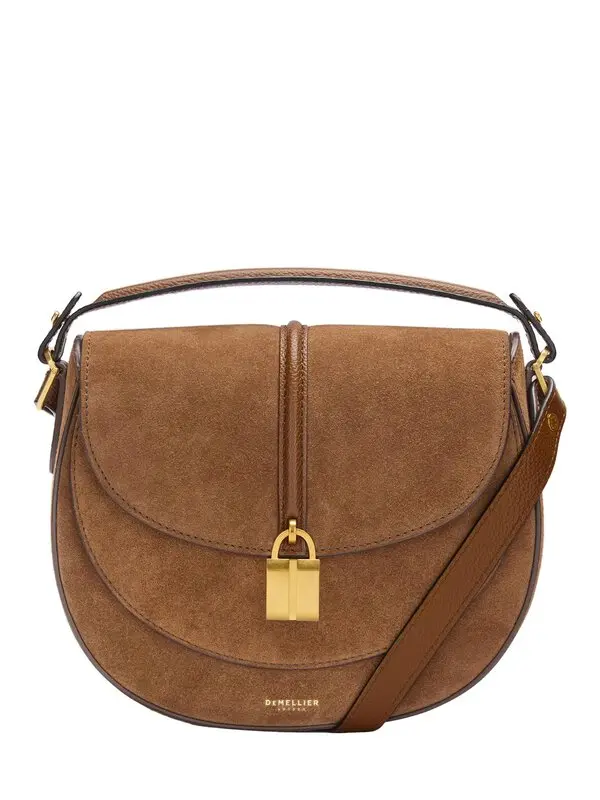 DEMELLIER The Siena Saddle Bag - Deep Tan Suede & Deep Tan Smooth
