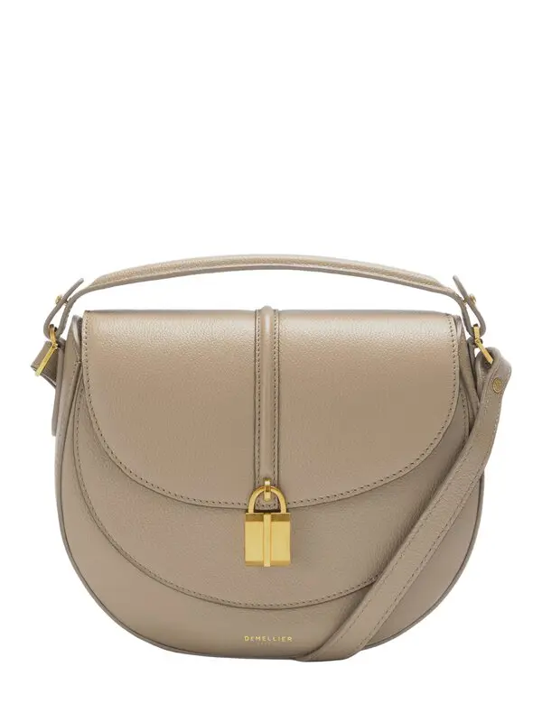 DEMELLIER The Siena Saddle Bag - Light Taupe Small Grain