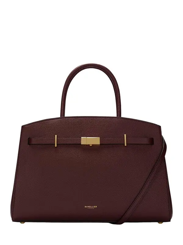 DEMELLIER The Hudson Bag - Burgundy Small Grain