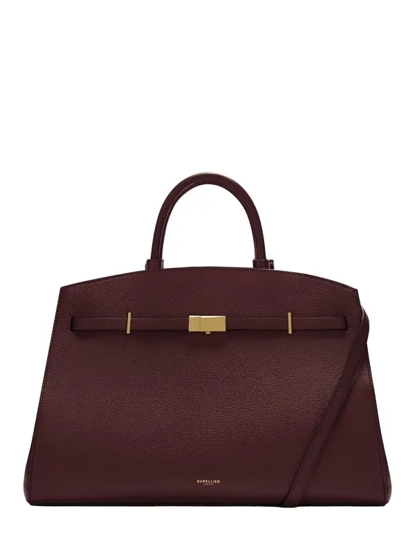 DEMELLIER The Hudson Bag - Burgundy Small Grain