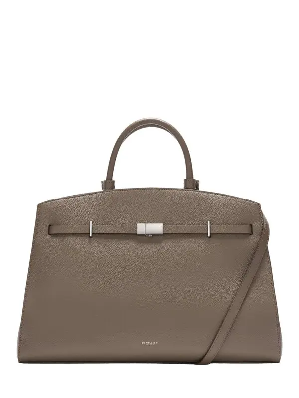 DEMELLIER The Hudson Bag - Dark Taupe Small Grain