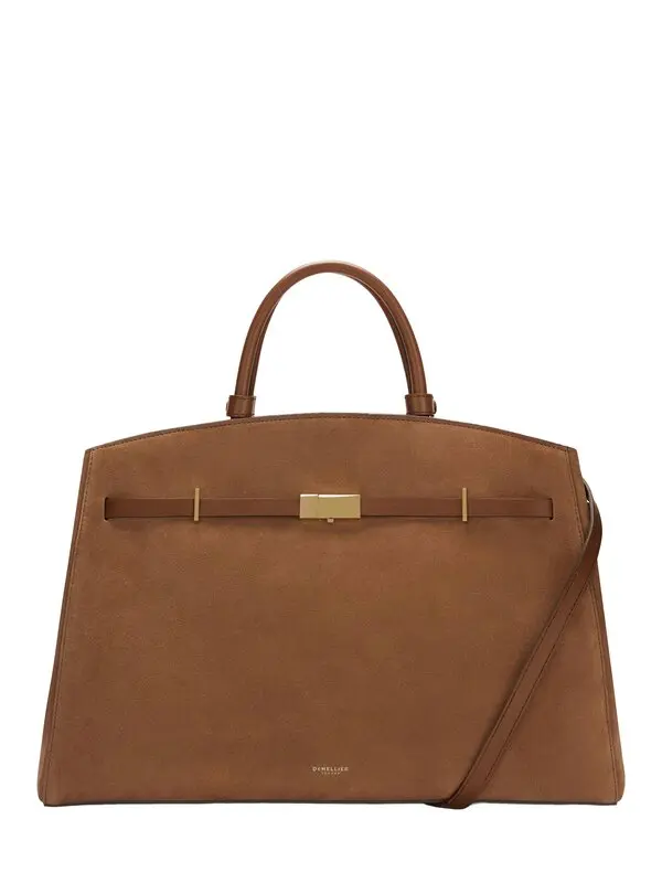 DEMELLIER The Hudson Bag - Deep Tan Suede & Tan Smooth