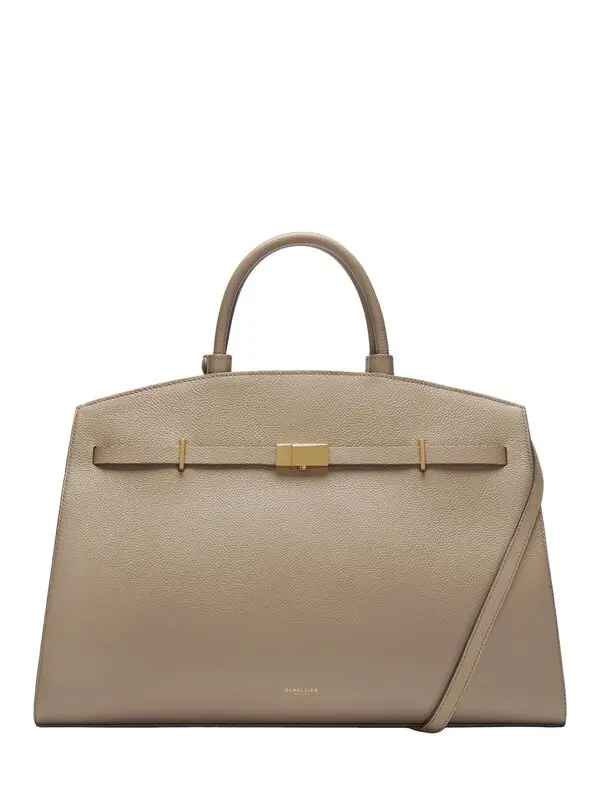 DEMELLIER The Hudson Bag - Light Taupe Small Grain
