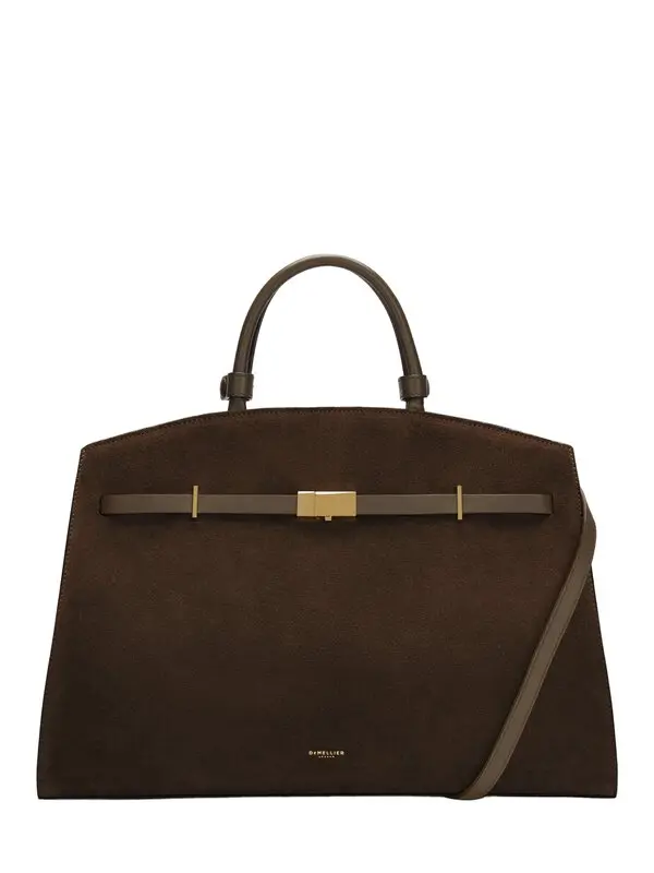 DEMELLIER The Hudson Bag - Mocha Suede & Mocha Smooth