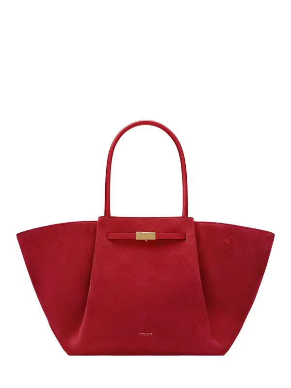 DEMELLIER The New York Tote Bag - Berry Red Suede
